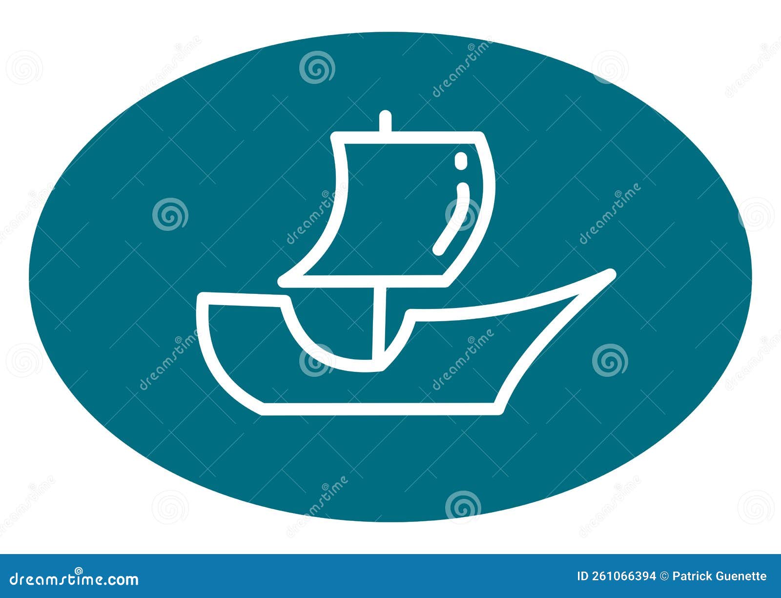 Small sailing ship, icon stock vector. Illustration of symbol - 261066394