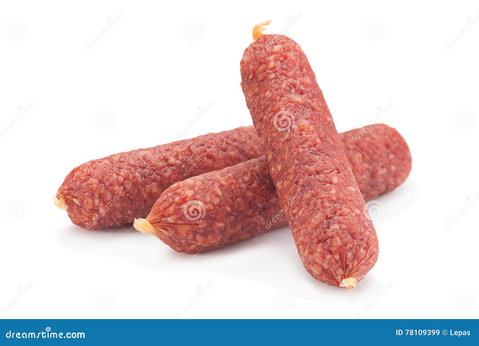 Small salami sausage slice stock image. Image of product - 78109399