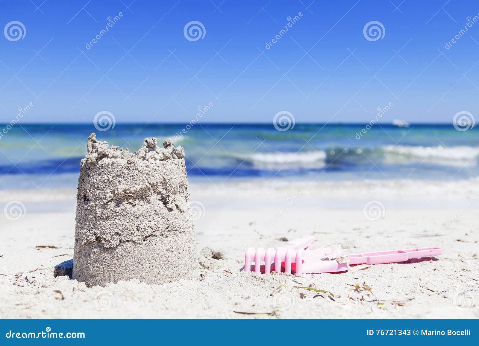 Small Sand Castle on the Seashore Stock Image - Image of seaside, child ...