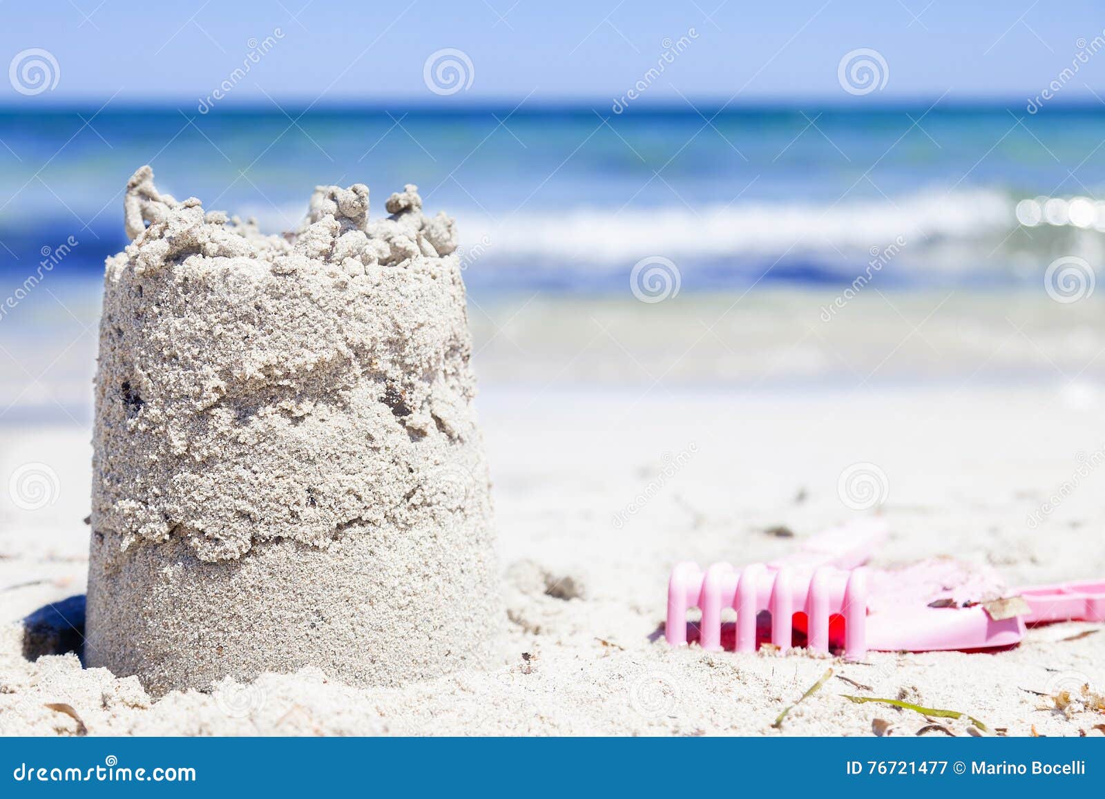 Small Sand Castle on the Seashore Stock Image - Image of ocean, play ...