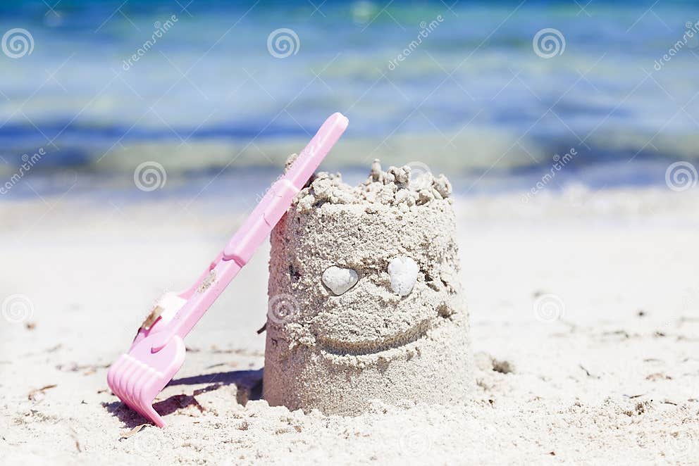 Small Sand Castle on the Seashore Stock Photo - Image of lifestyle ...