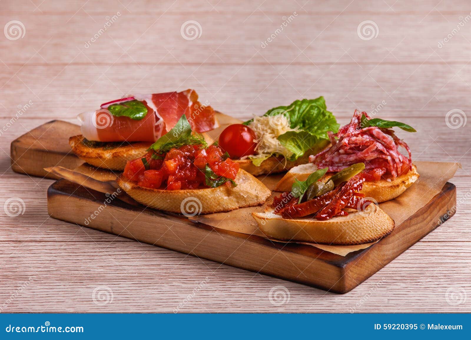 Small sandwiches stock image. Image of bruschetta, breakfast - 59220395