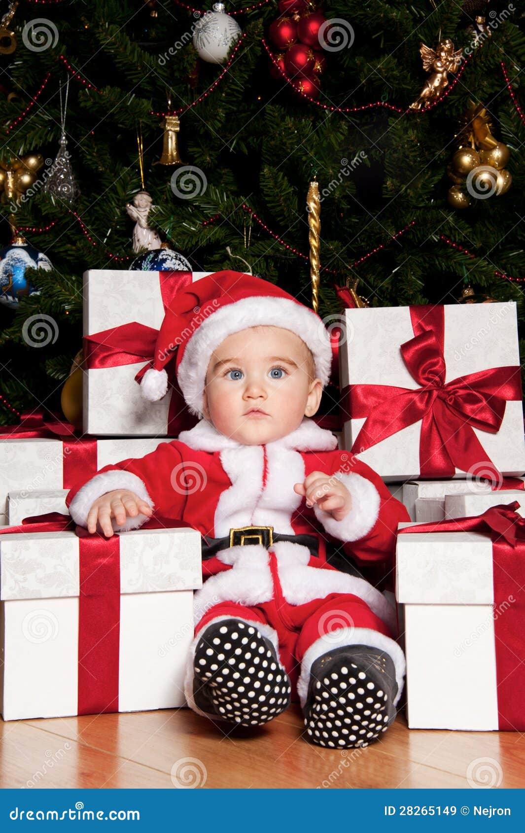 Small Santa boy stock image. Image of happiness, beautiful - 28265149