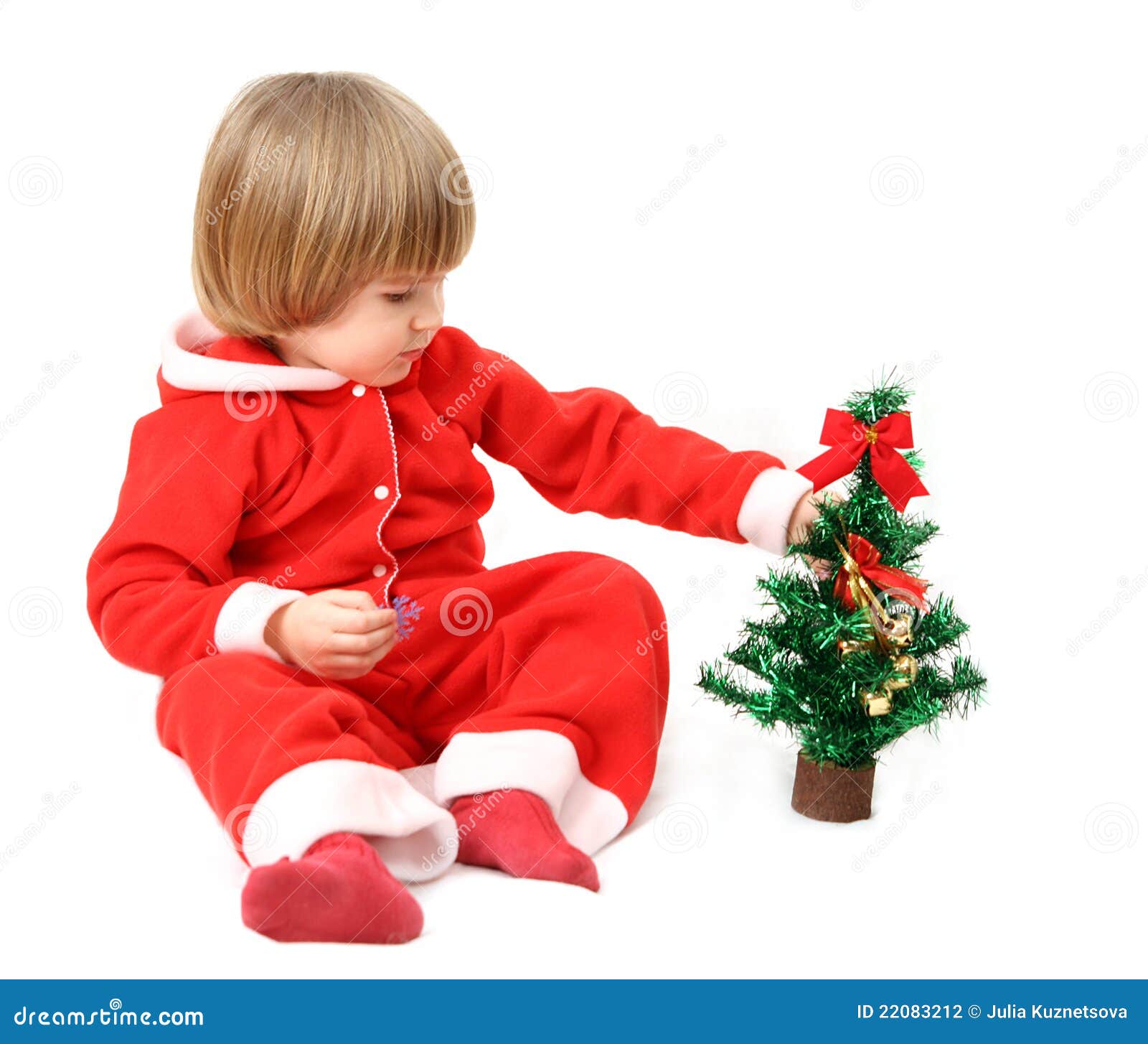 The Small Santa with a Fur-tree Stock Photo - Image of isolated ...
