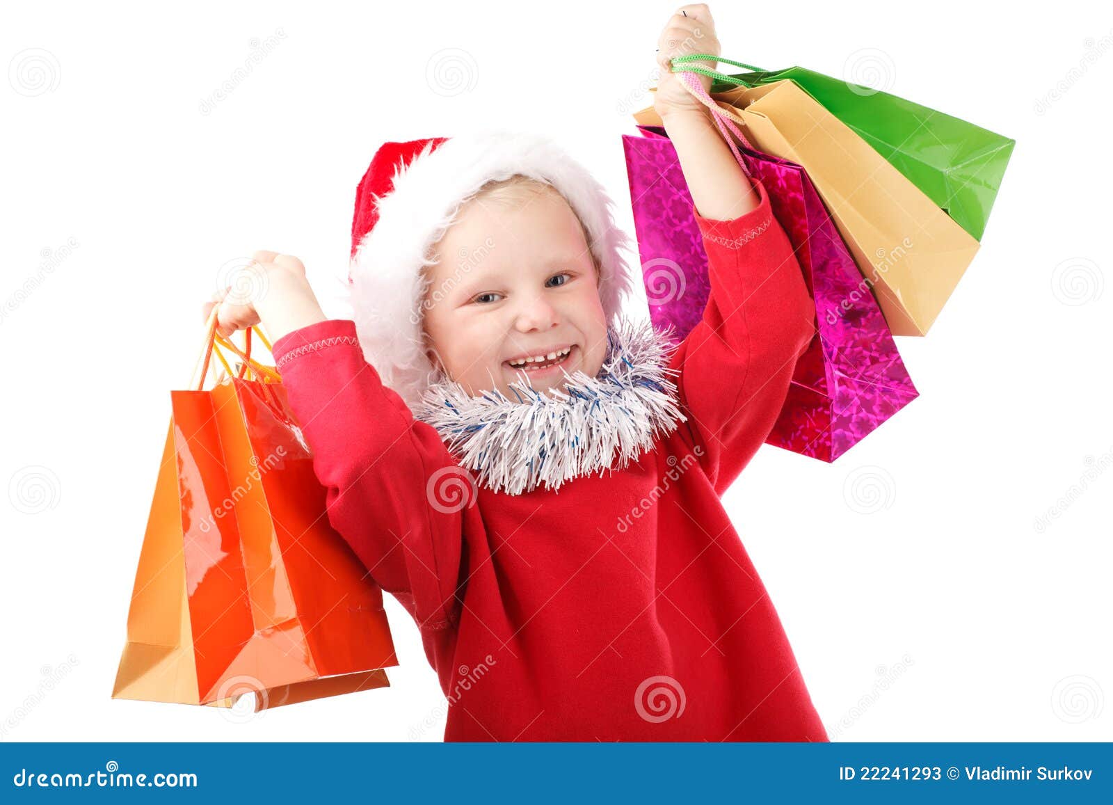 Small Santa with presents stock image. Image of positive - 22241293