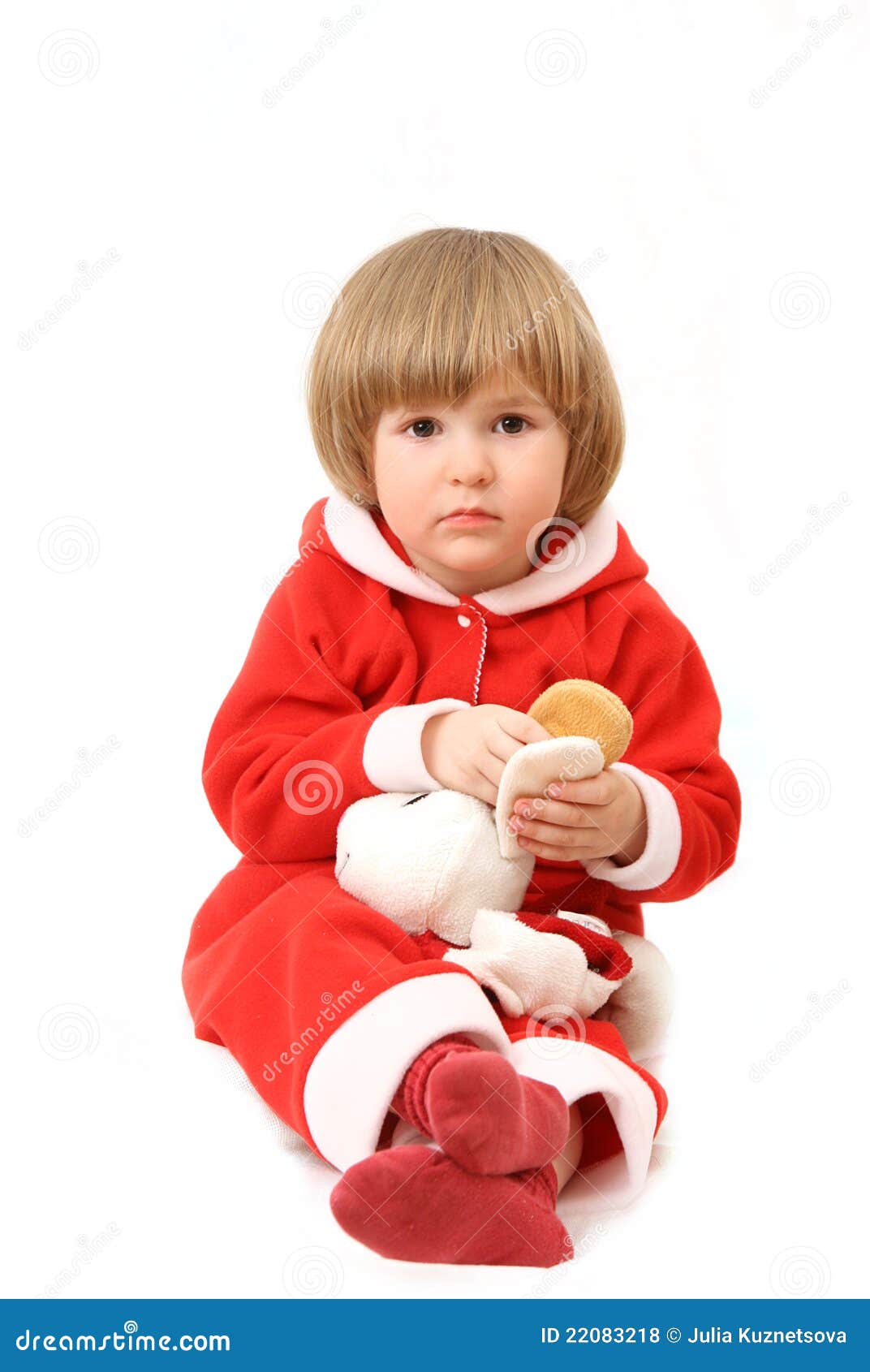 The small Santa with a toy stock photo. Image of year - 22083218