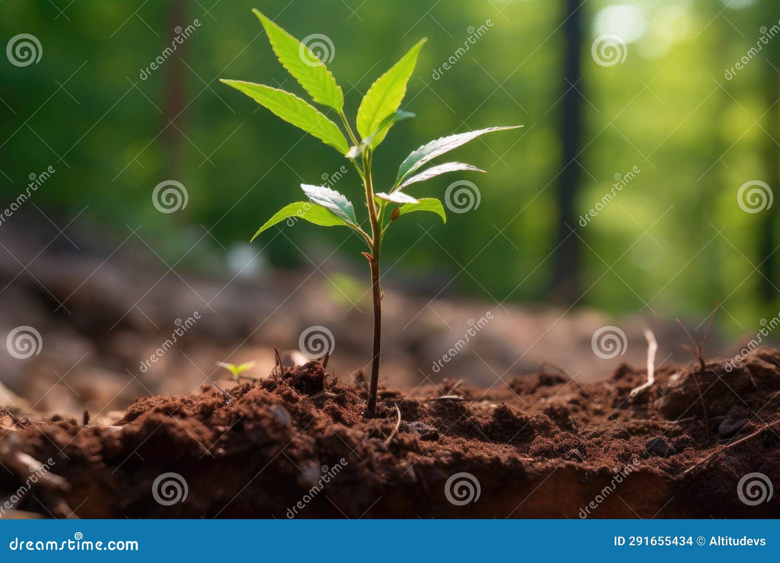 A Small Sapling Next To a Fully Grown Tree Stock Photo - Image of ...