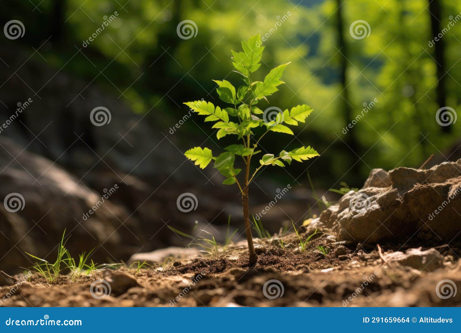 A Small Sapling Next To a Fully Grown Tree Stock Illustration ...
