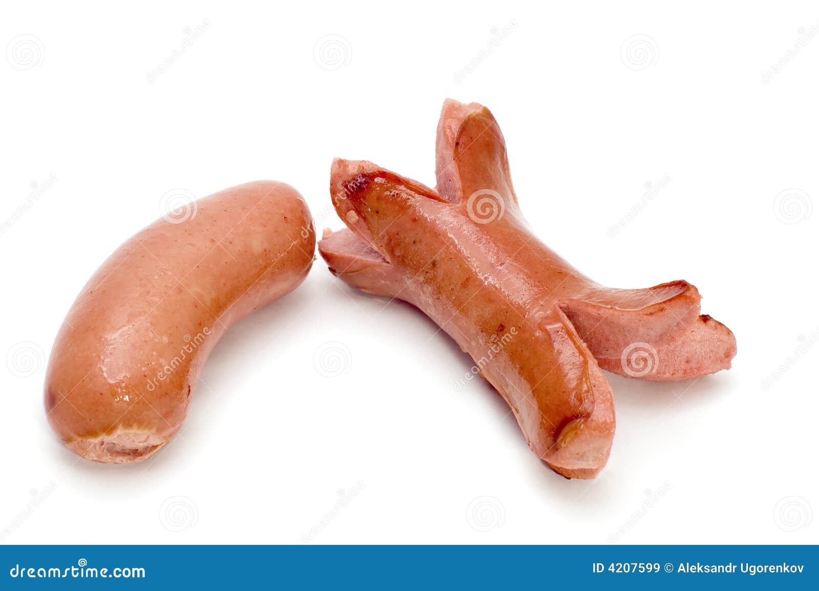 Small sausage on white stock image. Image of taste, sausages - 4207599
