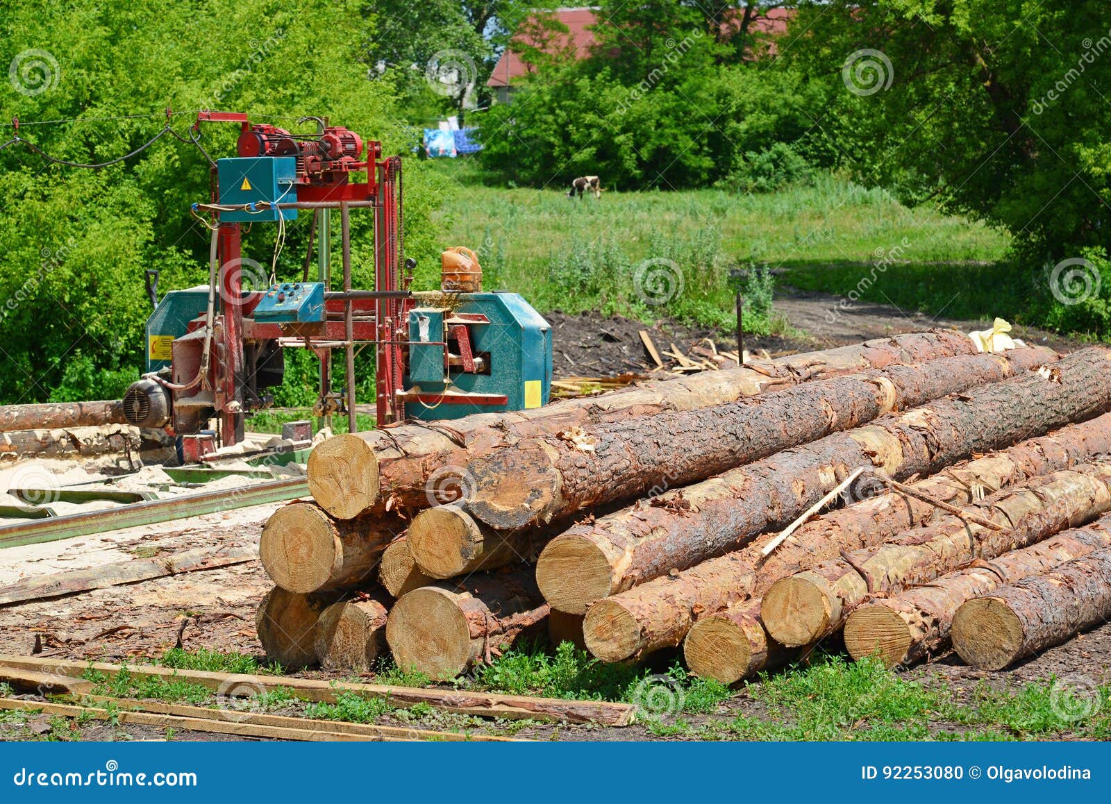 Small Sawmill in Open Air, Russia Stock Photo - Image of lumbering ...