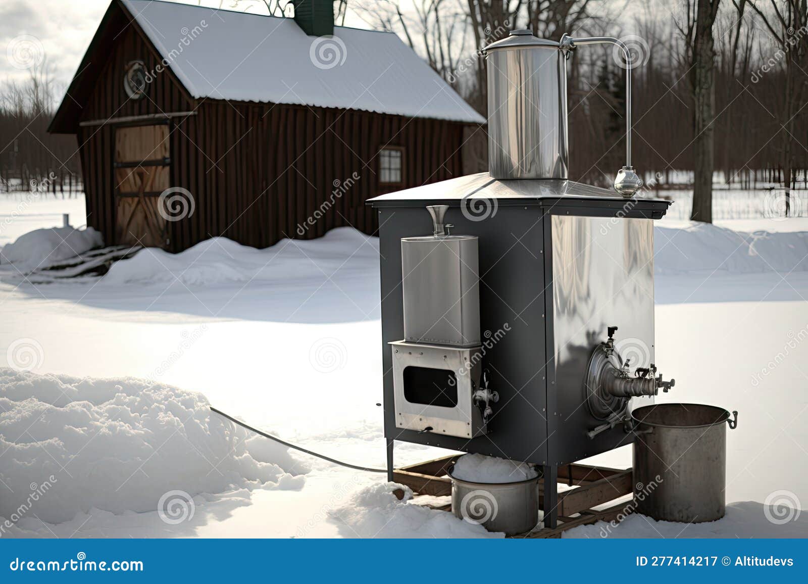 Small-scale Evaporator, Producing Maple Syrup for Local Customers Stock ...