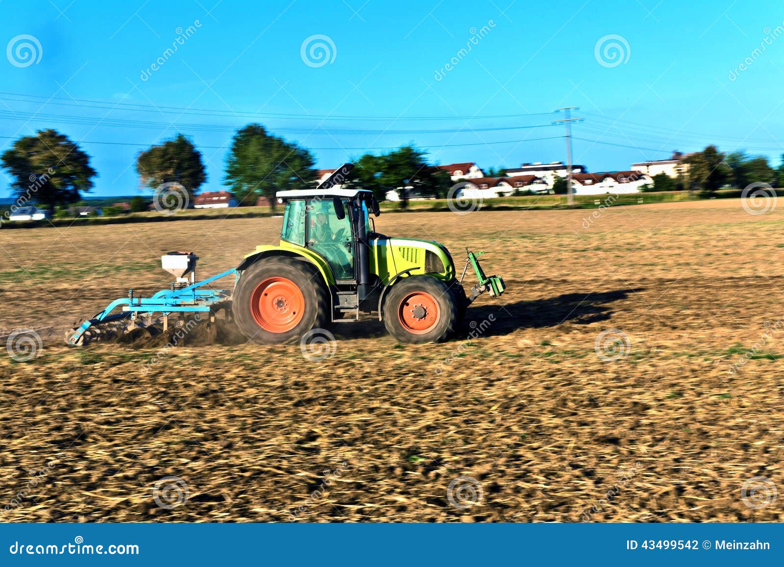 Small Scale Farming with Tractor and Plow Stock Photo - Image of earth ...