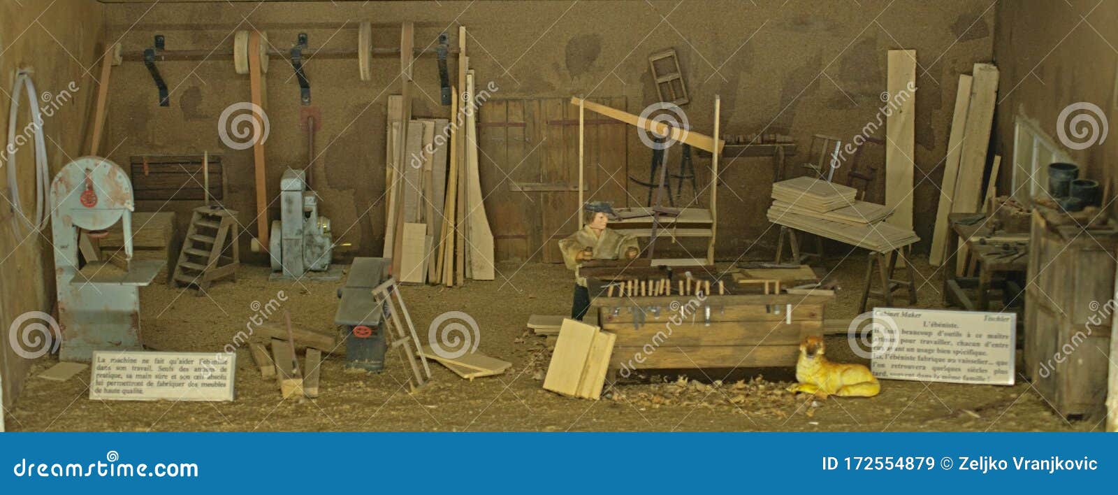 Small Scale Model Representing Old Style Carpenter Shop Stock Image ...