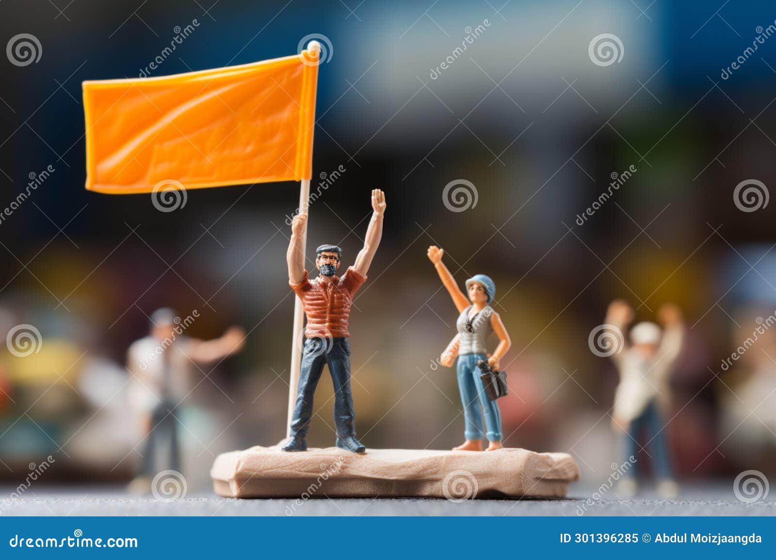 Small Scale Protest Mini Figures Raise Hands with Signs for Revolution ...