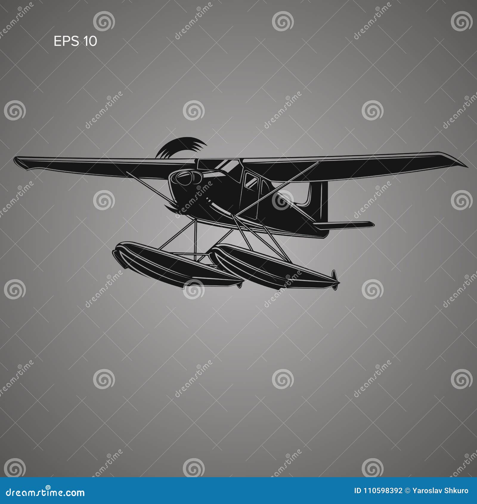 Seaplane Silhouette Cartoon Vector | CartoonDealer.com #43356229