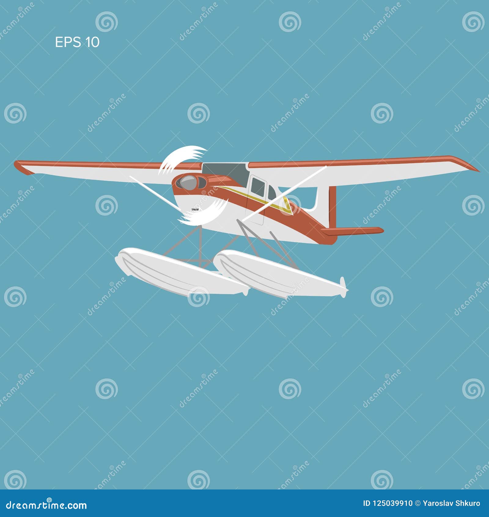 Small Seaplane Isolated Vector Illustration Stock Vector - Illustration ...