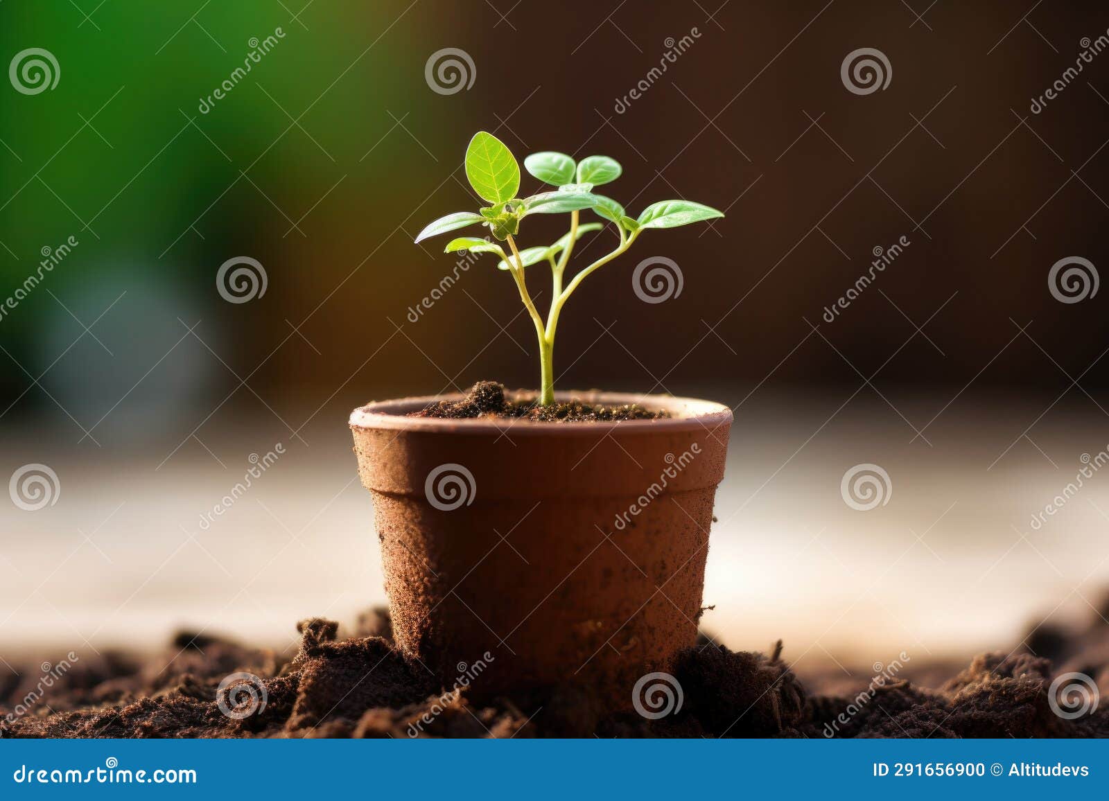 A Small Seedling Growing from a Pot Stock Photo - Image of green, plant ...