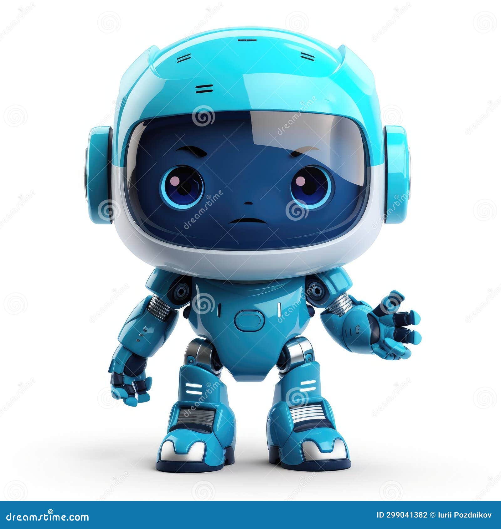 Small Serious Robot on White Background Stock Illustration ...