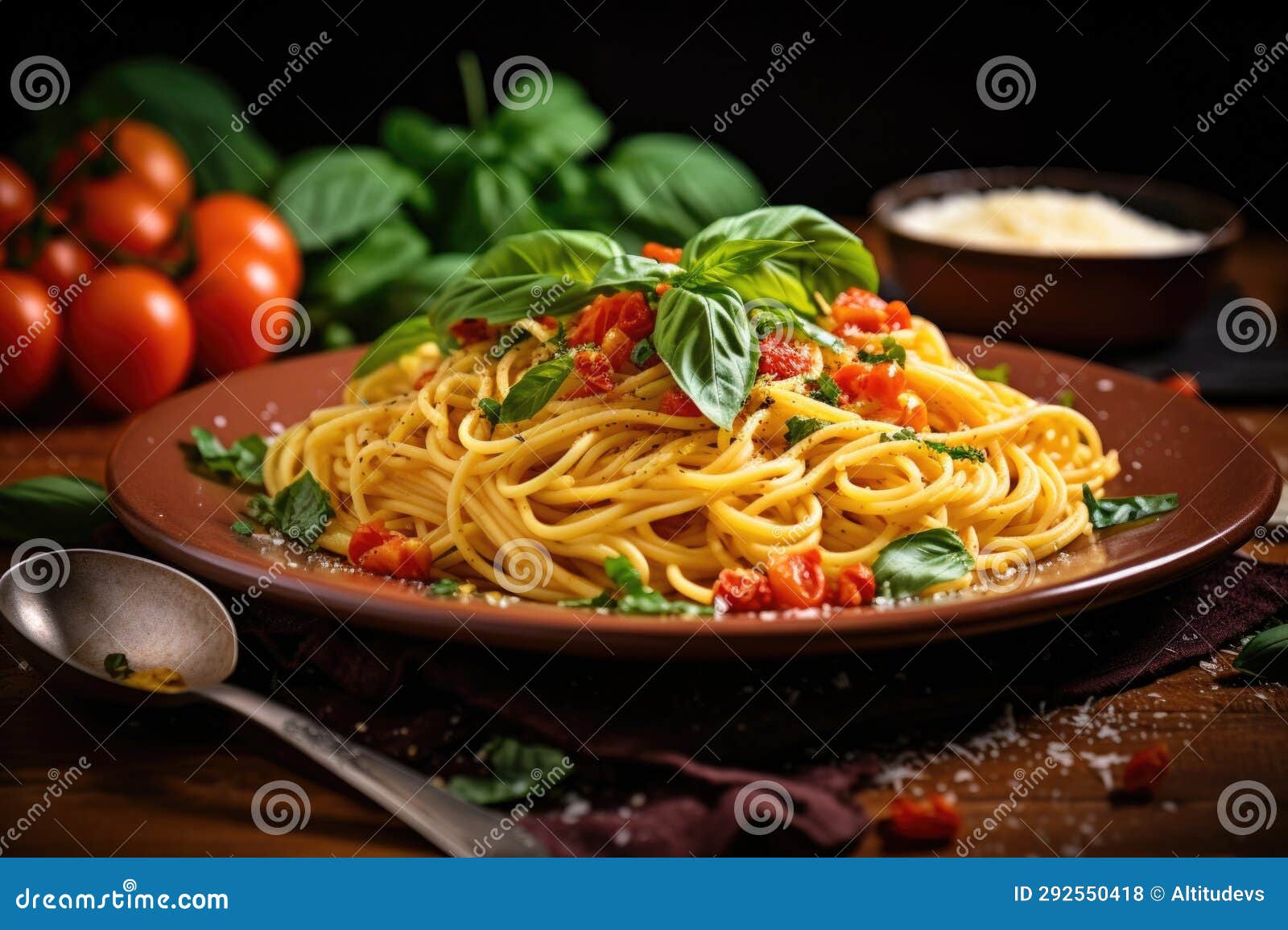 A Small Serving of Pasta on a Large Plate Stock Photo - Image of pasta ...