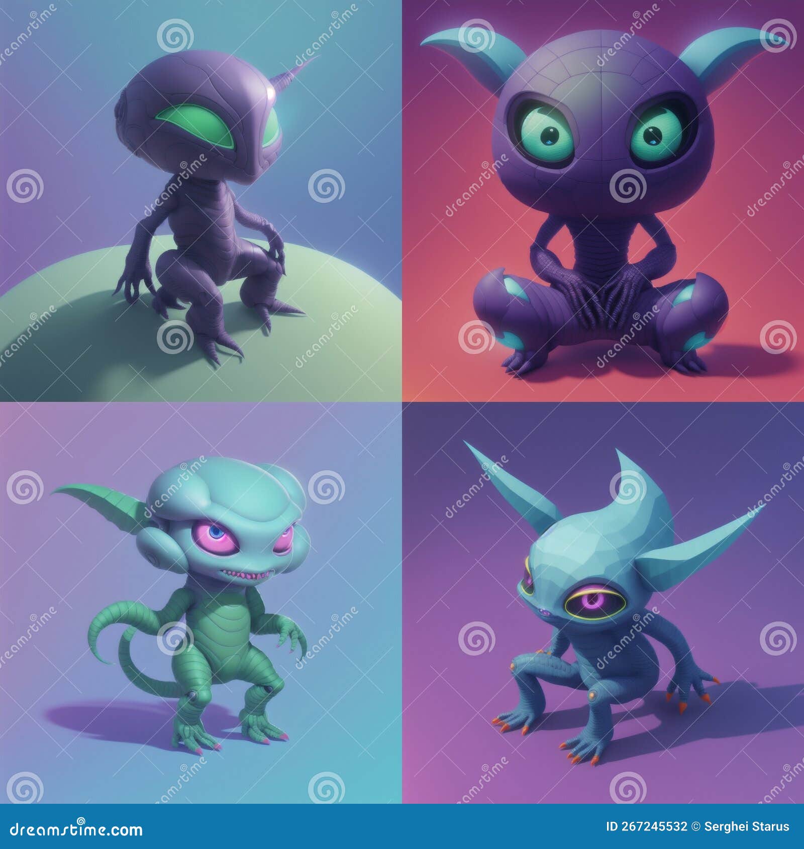 Creepy Alien Dog Out Of Hell. 3D Rendering With Stock Image ...