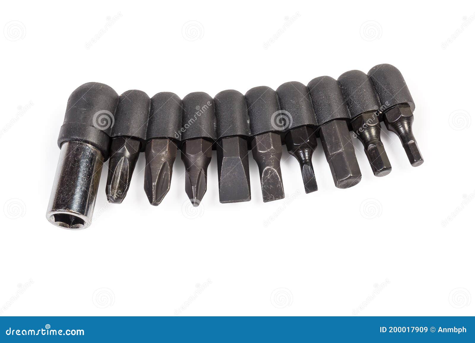 Small Set of Universal Interchangeable Screwdrivers on a White ...