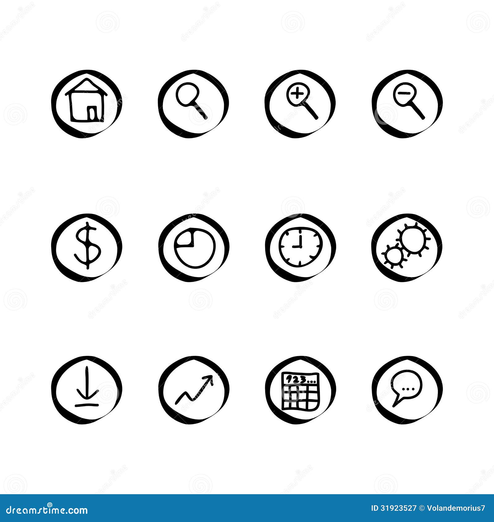 A small set of web buttons stock vector. Illustration of envelope ...