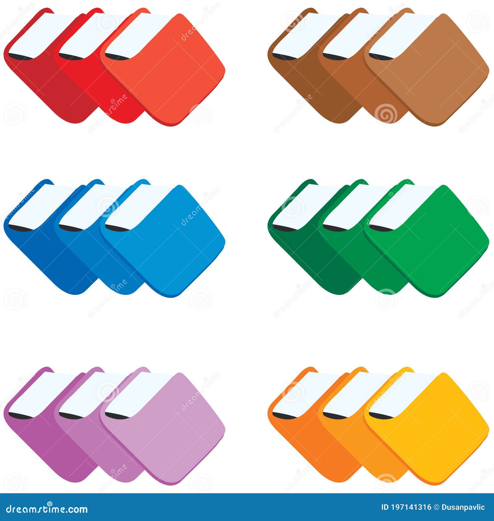 Small Sets of Books in Basic Colours Stock Vector - Illustration of ...