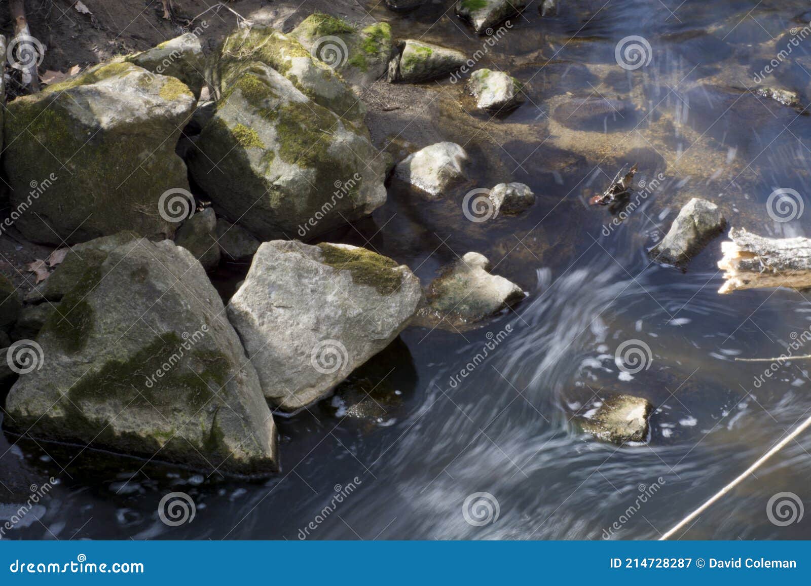 Stream Flowing through Group of Rocks Stock Image - Image of shallow ...