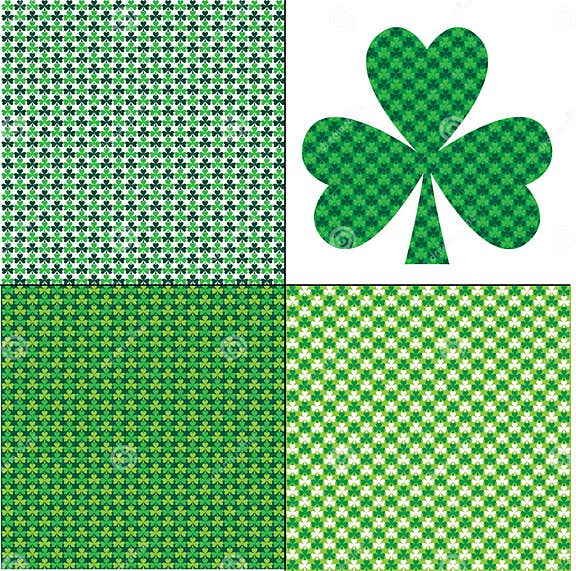 Small shamrocks patterns stock illustration. Illustration of ireland ...