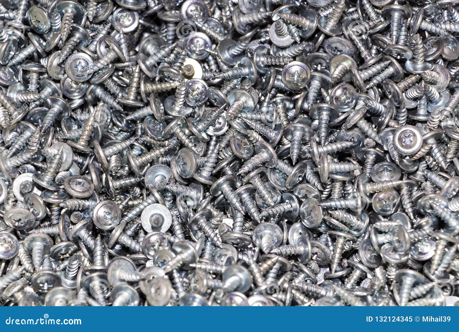 Small Shiny Silver Screws. Background Stock Image - Image of fastening ...