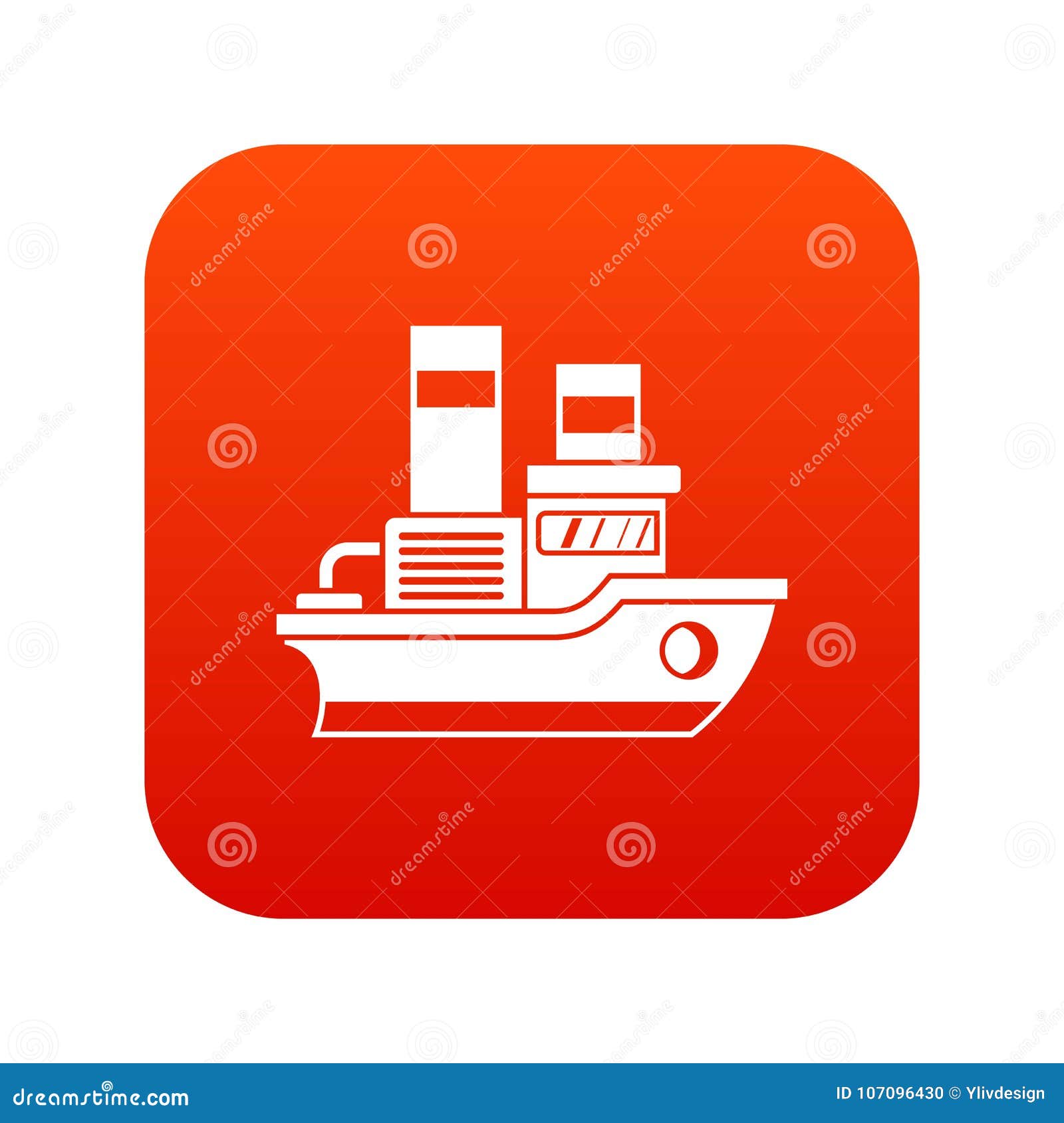 Small Ship Icon Digital Red Stock Vector - Illustration of sailboat ...