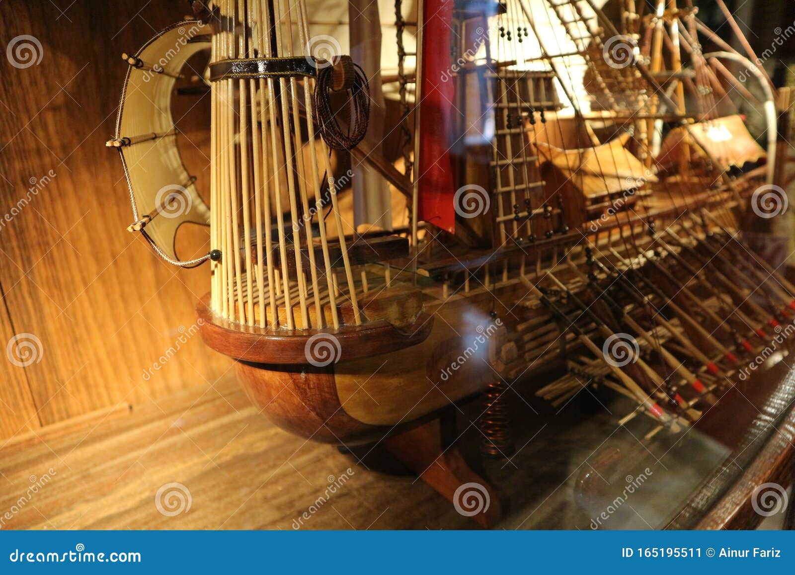 Small Ship Model Made of Wood Stock Image - Image of vessel, souvenir ...