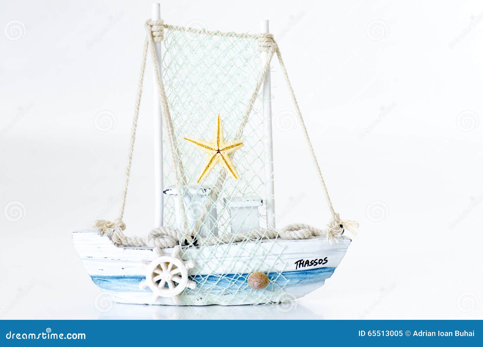 Small Ship Model from Thassos Isolated on White Stock Image - Image of ...