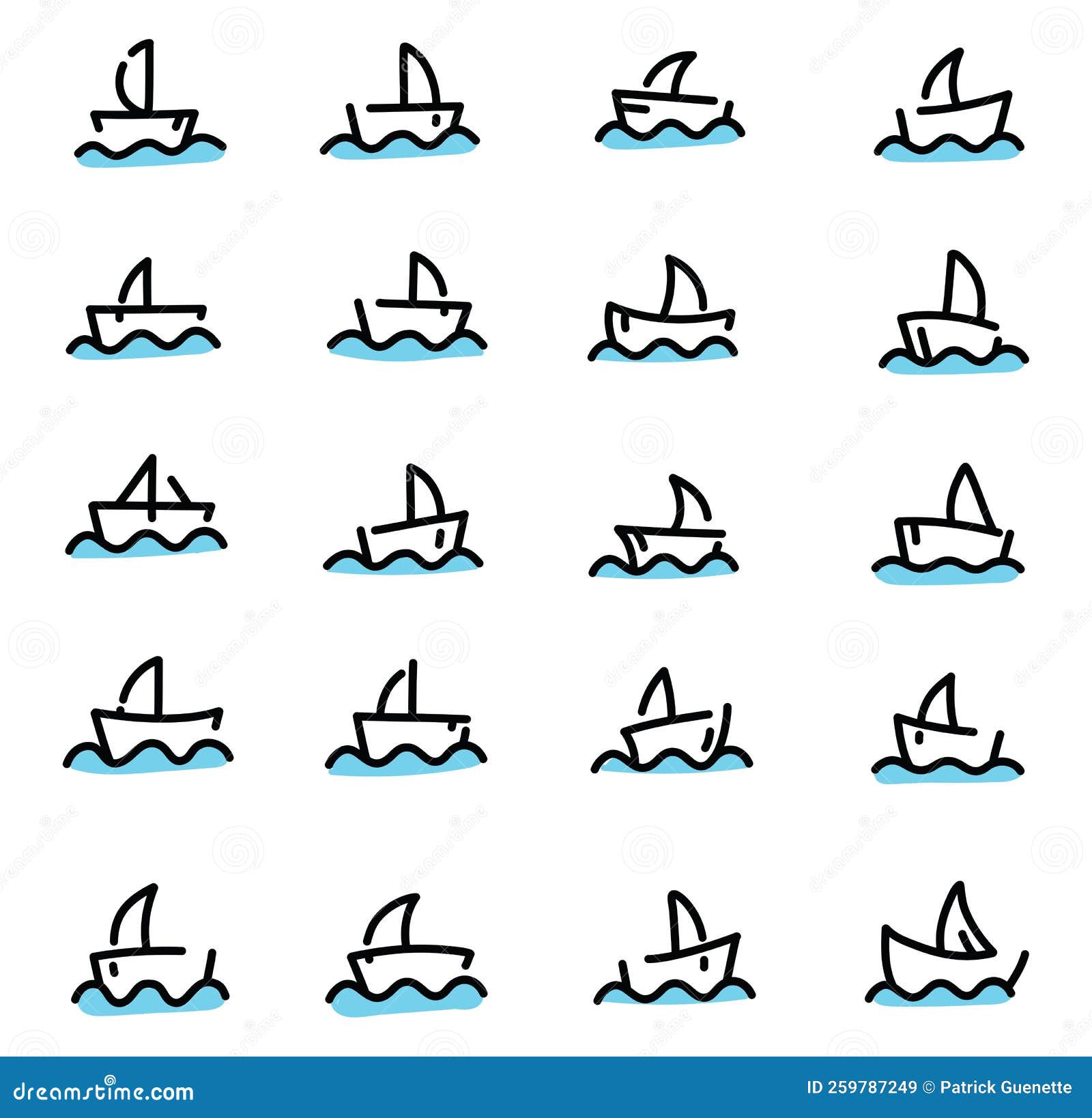 Small Ships on a Water, Icon Stock Vector - Illustration of vacation ...
