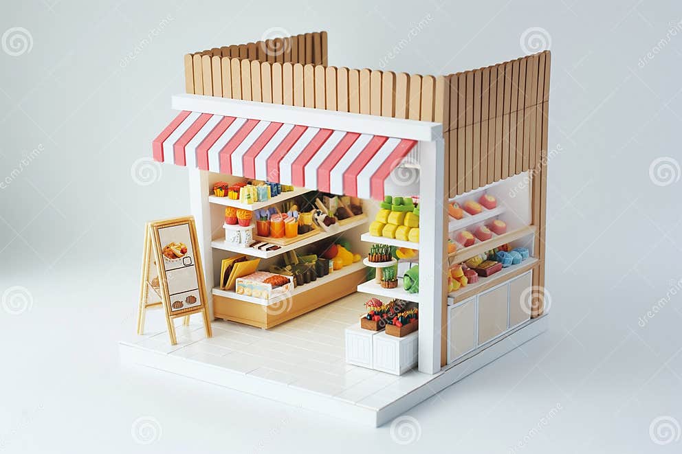 Small Shop 3d Model, Three-dimensional Elements Stock Image - Image of ...