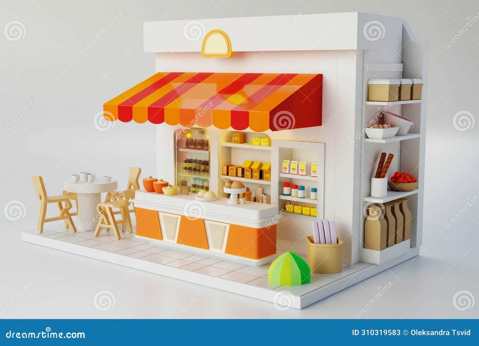 Small Shop 3d Model, Three-dimensional Elements Stock Illustration ...