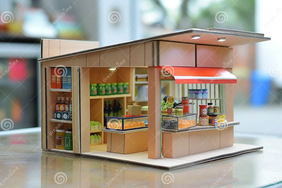Small Shop 3d Model, Three-dimensional Elements Stock Image - Image of ...