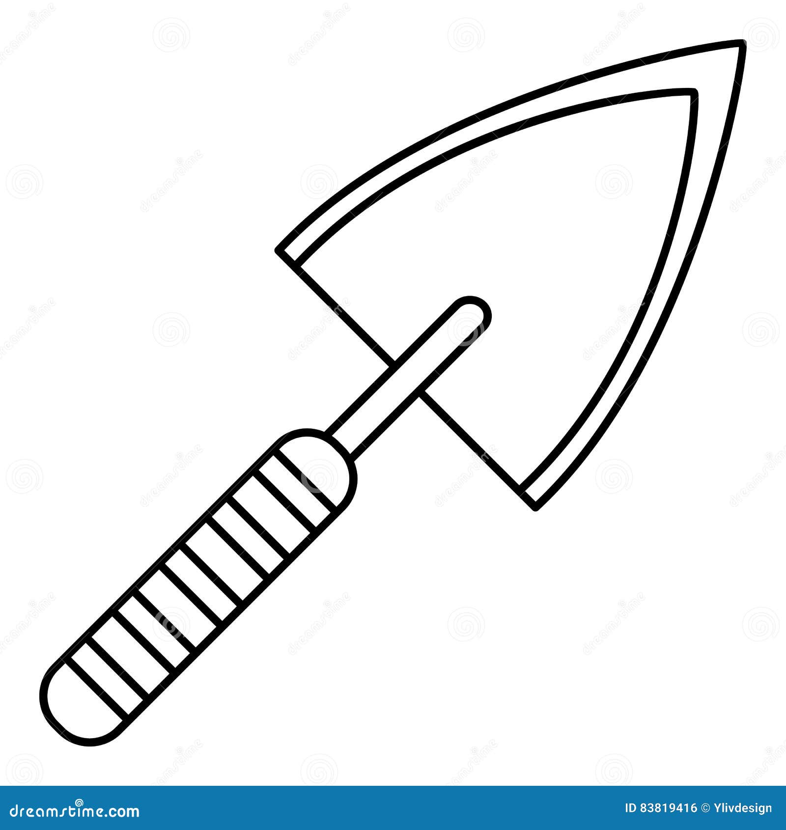 Small Shovel Icon, Outline Style Stock Vector - Illustration of wooden ...