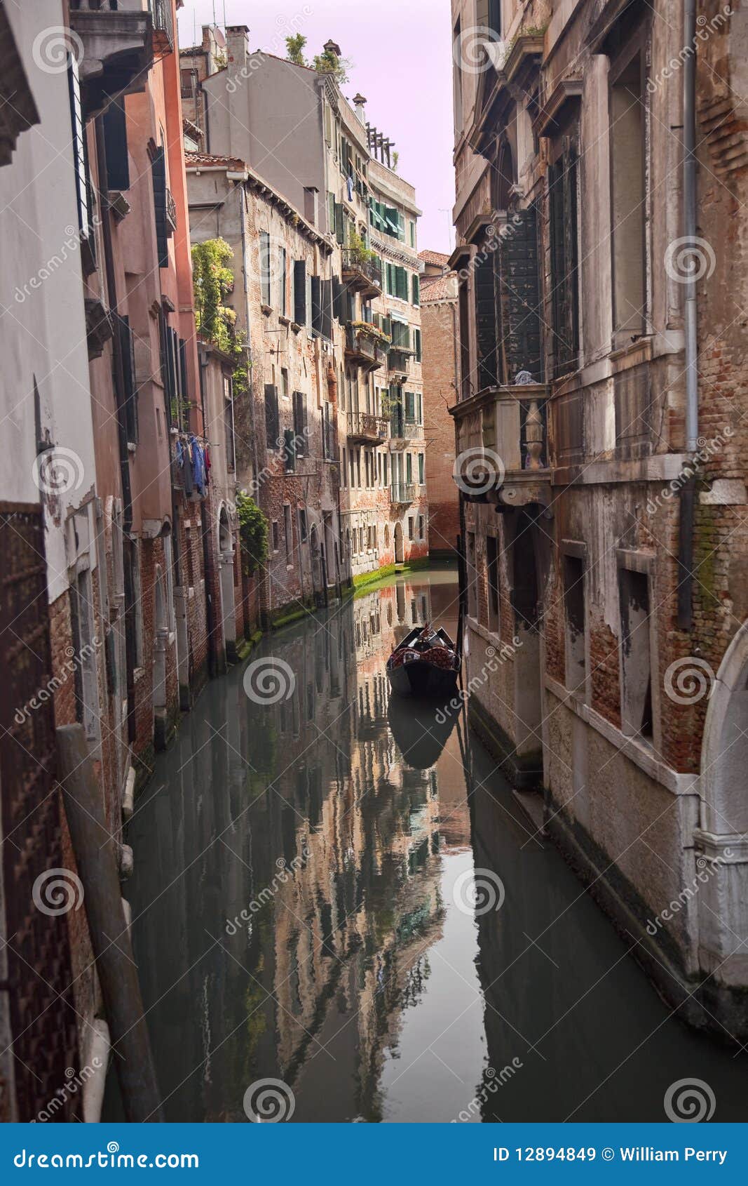 Small Side Canal Venice Italy Stock Image - Image of boat, historic ...