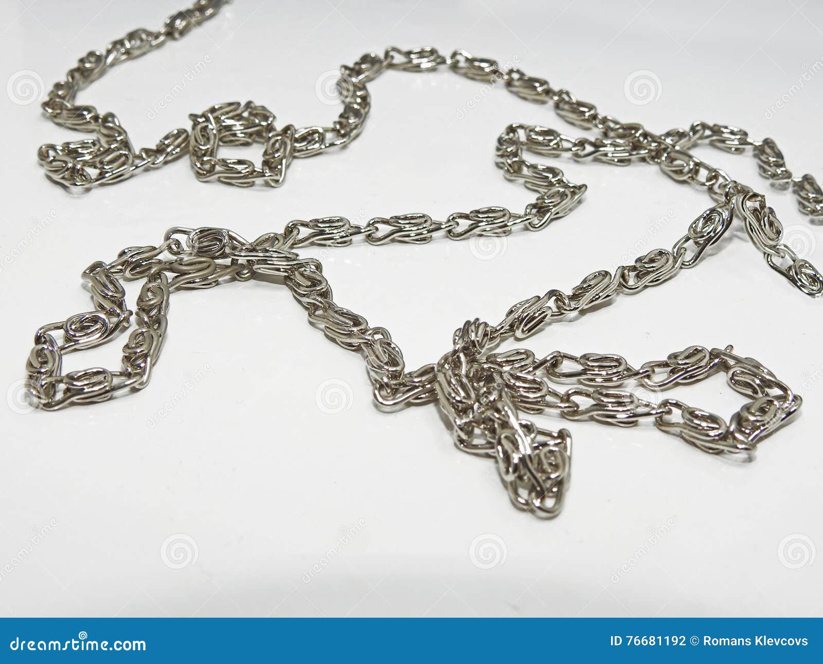 Small Silver Chain in Abstraction. Stock Photo - Image of closeup ...