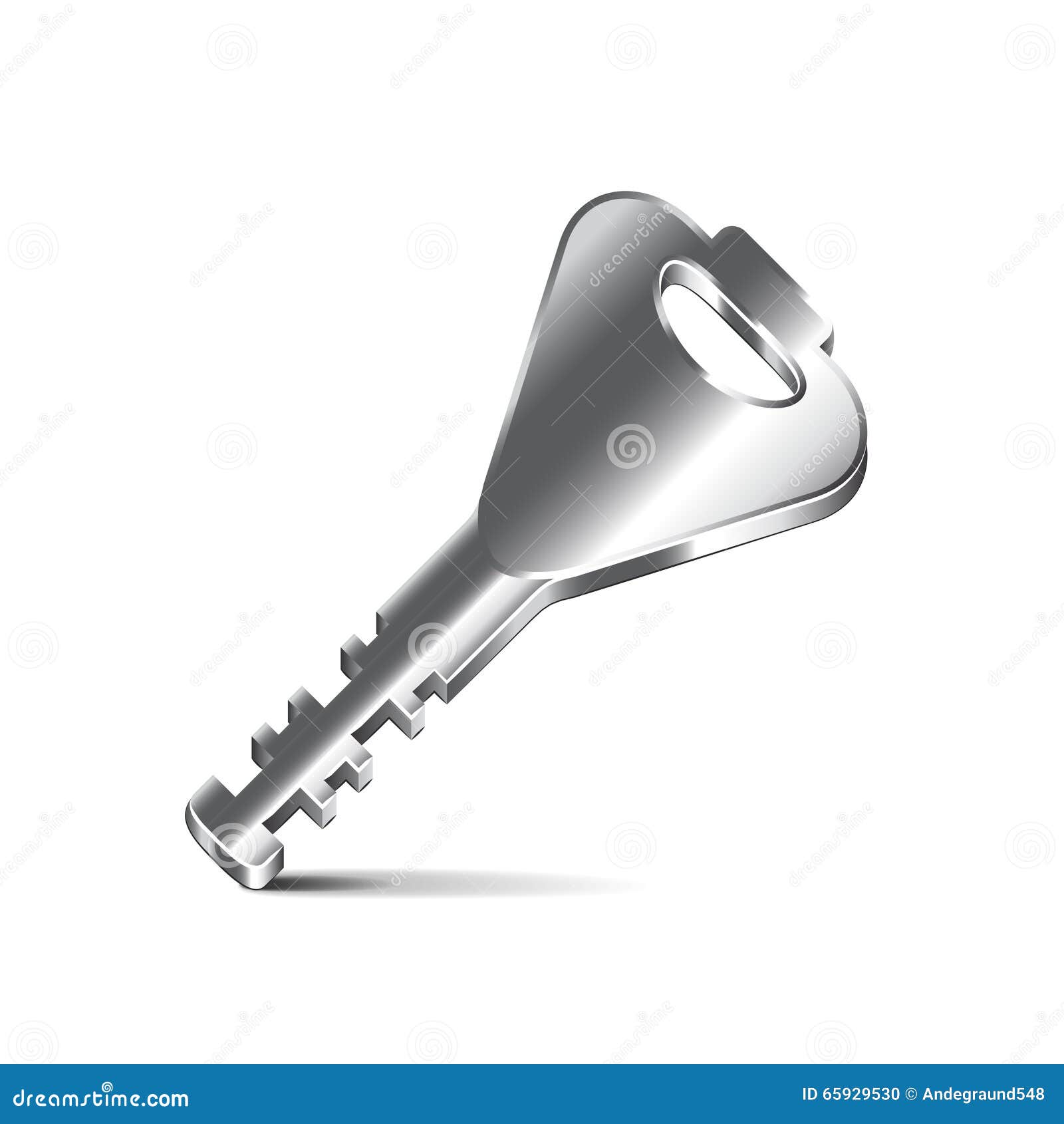 Small Silver Key on White Vector Stock Vector - Illustration of protect ...