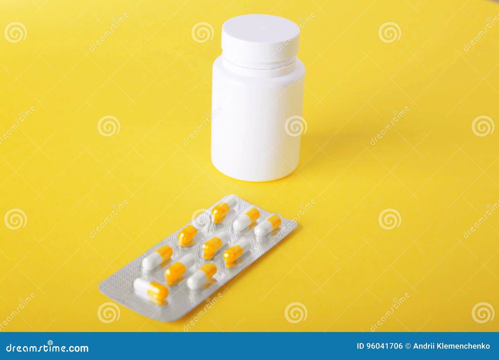 A Small Silver Package of Prescripted Medicines, Tablets on a Bright ...