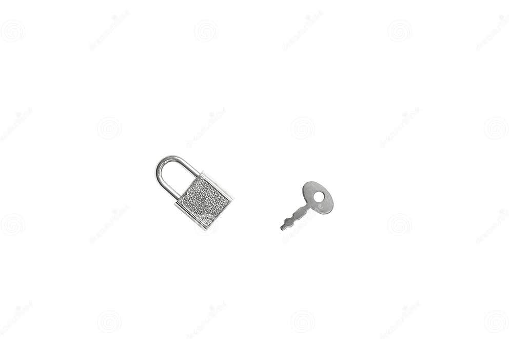 Small Silver Padlock and Key. Stock Photo - Image of closed, metal ...