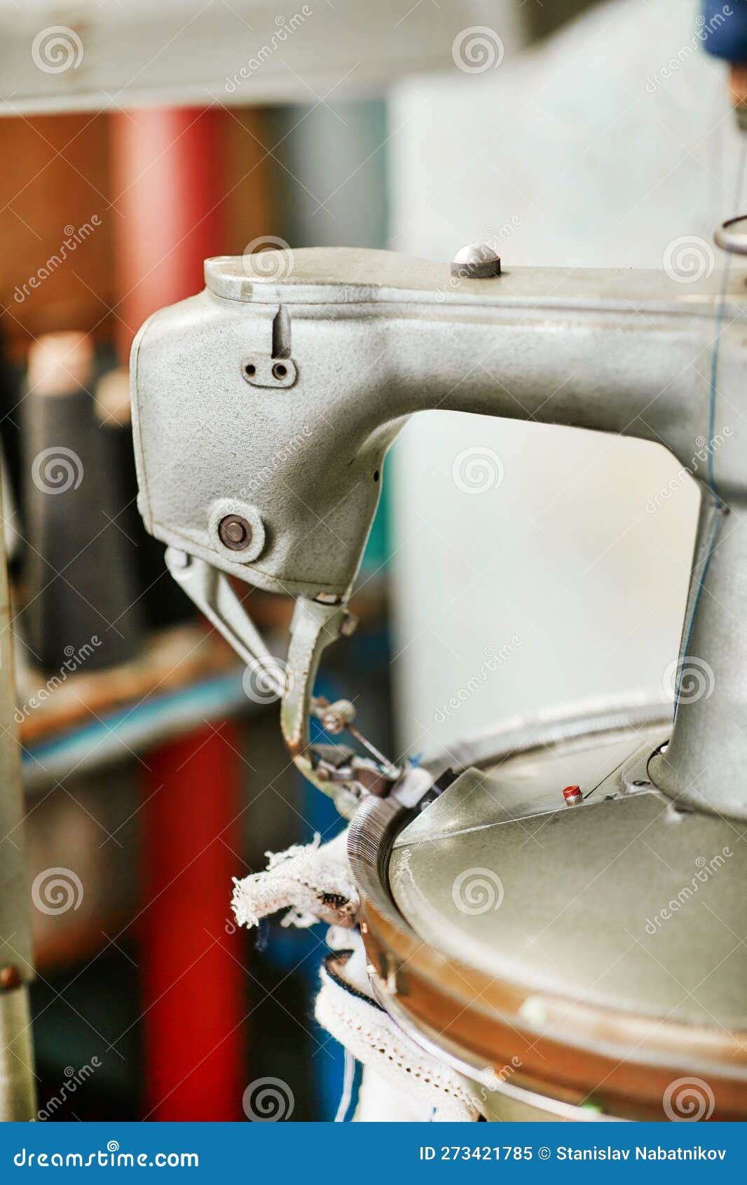 A Small Simple Knitting Machine with Threads Nearby without Workers ...