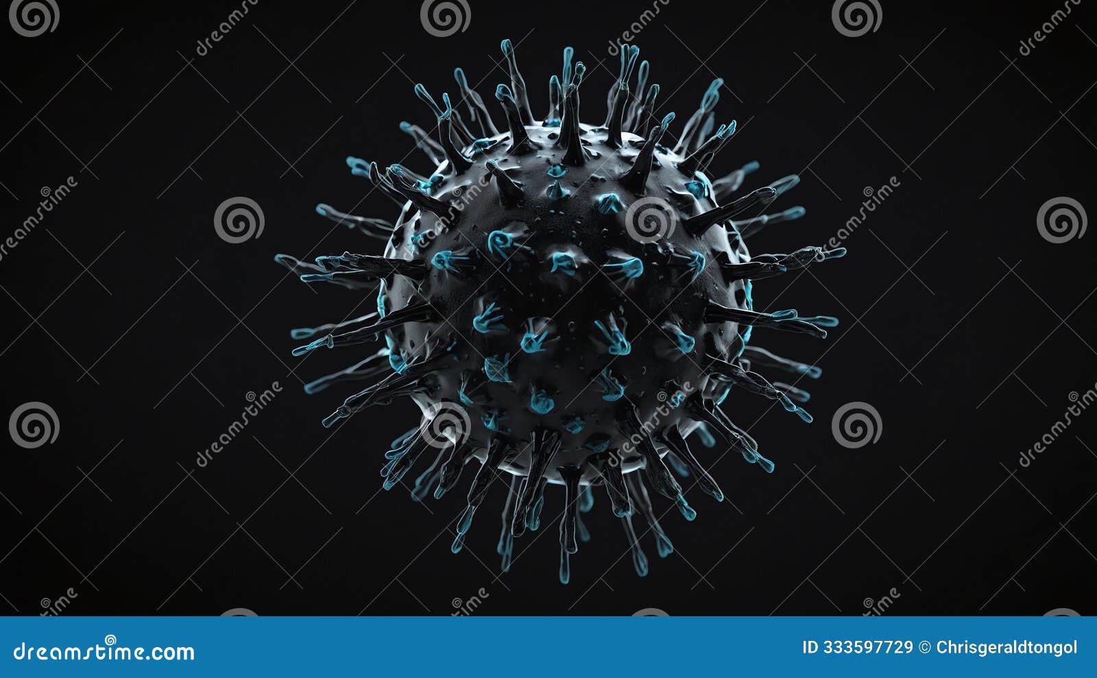 Small Single Black Virus Concept Image in Black Backgr Ai Generated ...