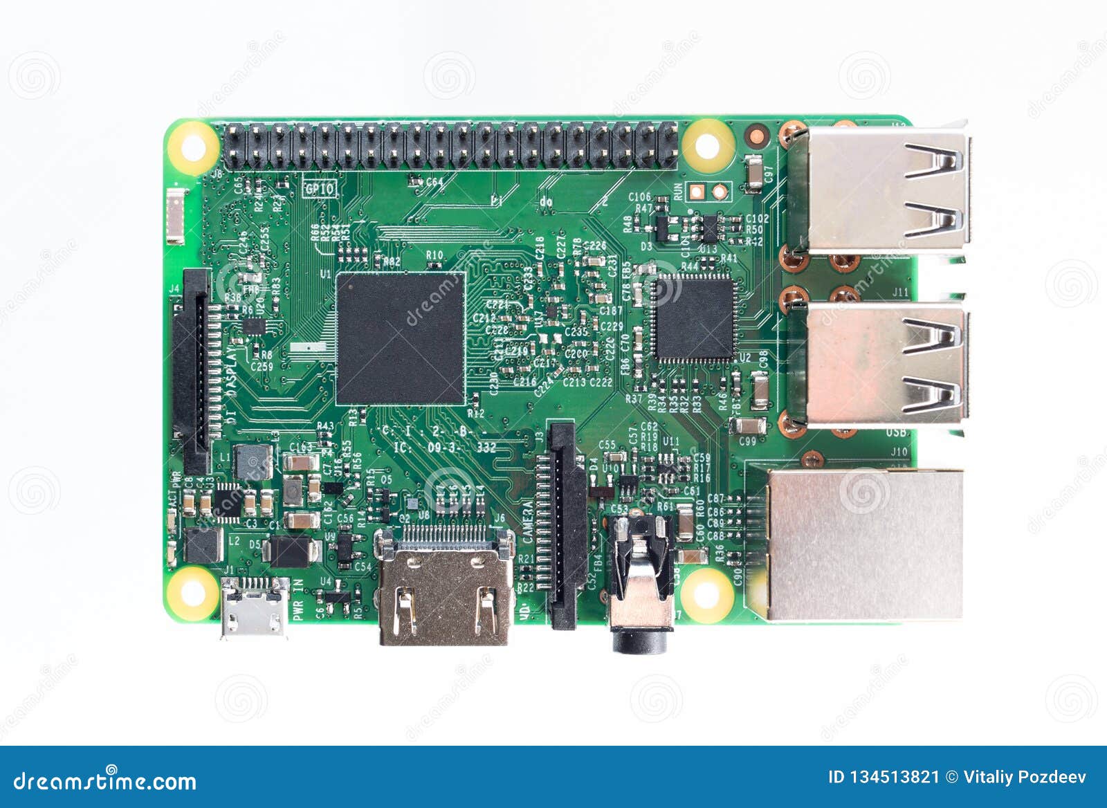 Small Single-board Computer on White Background Stock Image - Image of ...