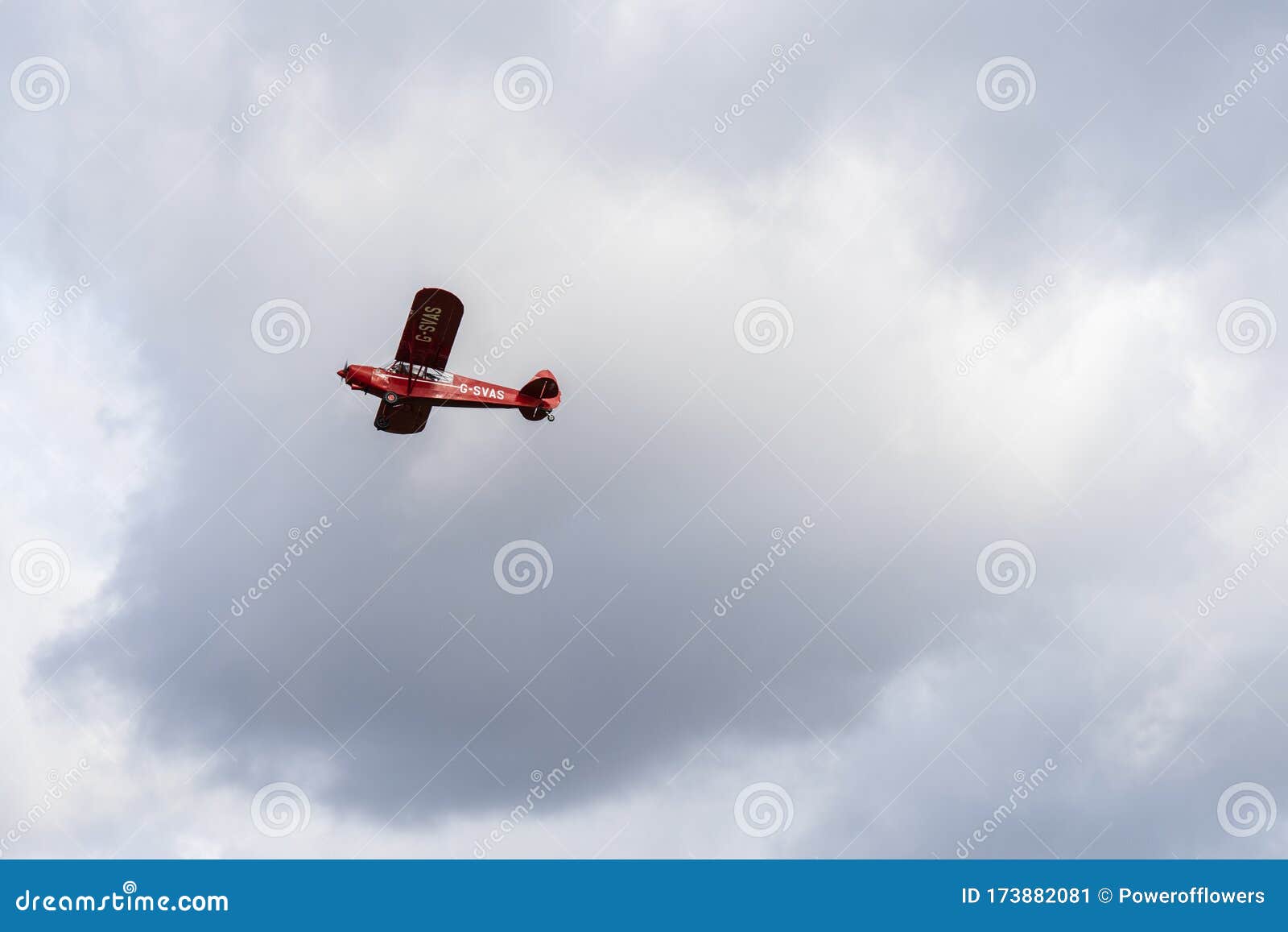 Small Single Engine Airplane Flying in the English Cloudy Sky Editorial ...