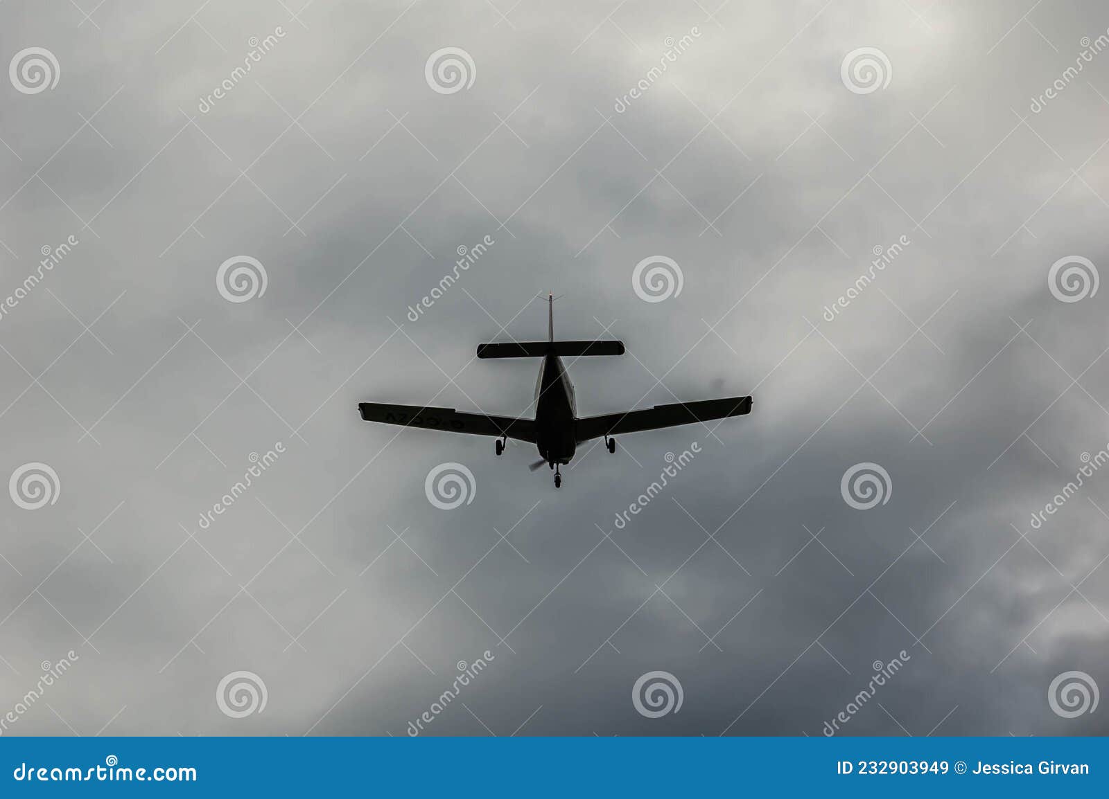Small Single Engine Piston Aircraft in the Sky after Taking Off Stock ...