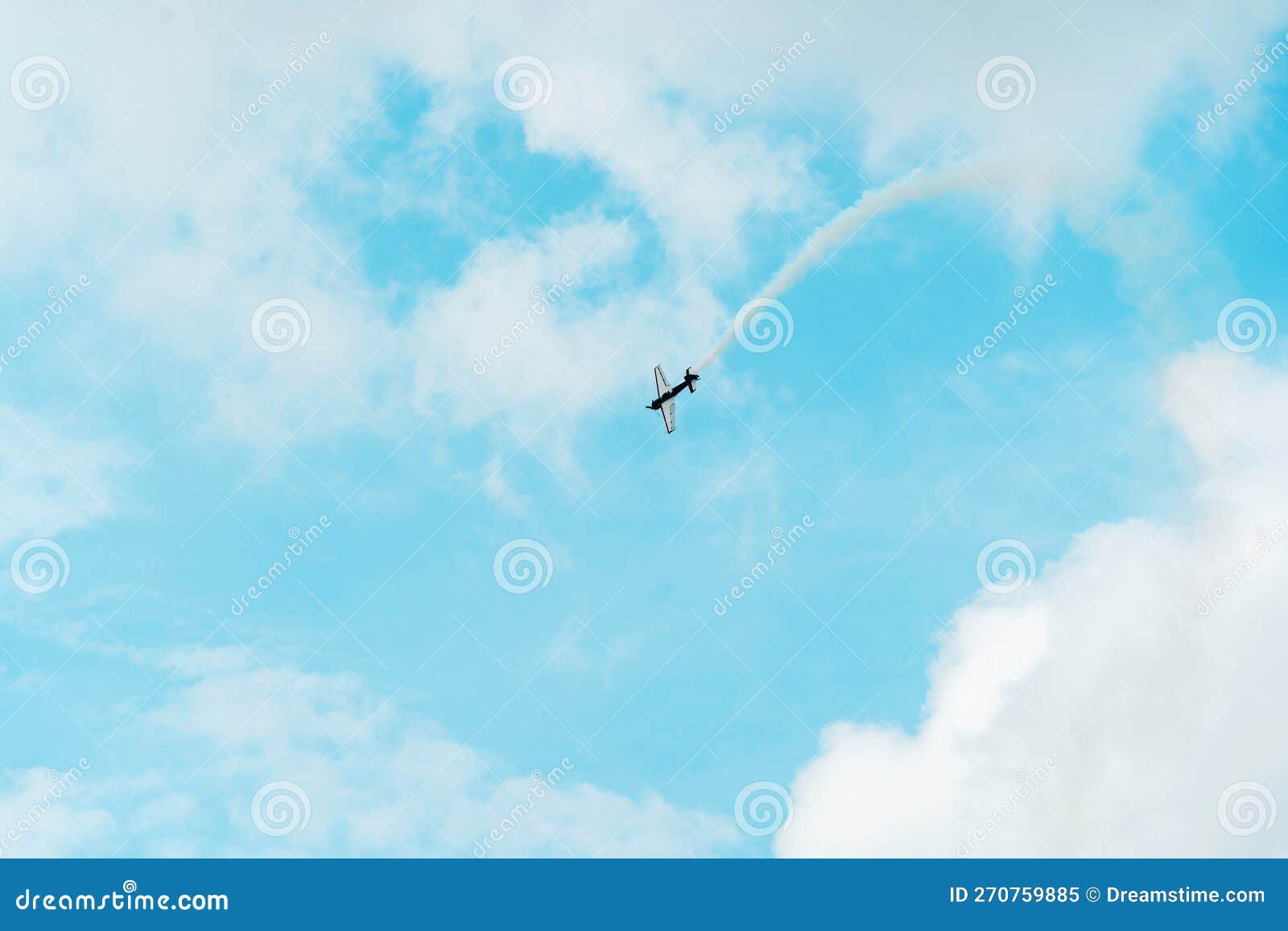 Small Single-engine Plane in the Sky. Flights by Private Vehicle Stock ...