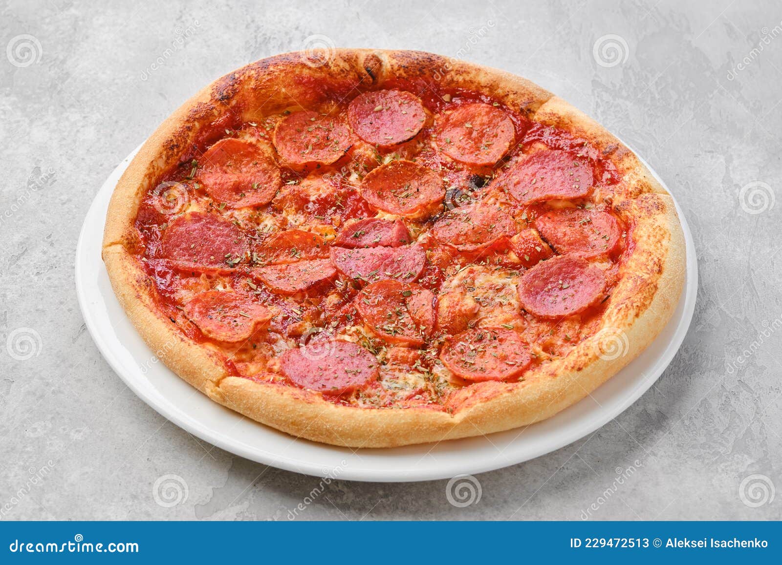 Small size pizza pepperoni stock image. Image of crust - 229472513